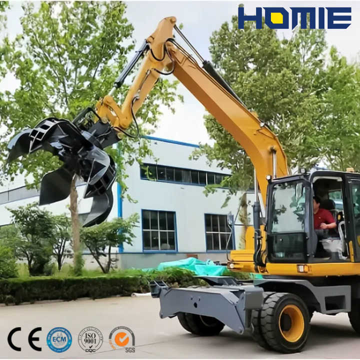 HOMIE 1-50T Excavator Hydraulic Orange Peel Grab - Steel Scrap and ...