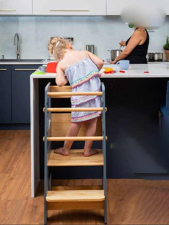 Custom Wooden Toddler Standing Kids Learning Tower