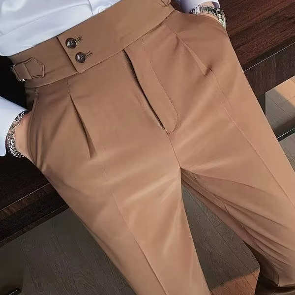 MCP039 High Quality Men's Business Suit Pants - Stretch Slim Straight