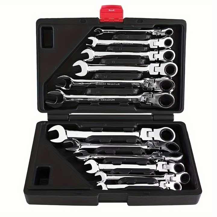 12pcs Metric Adjustable Socket Wrench Set - Durable Tools