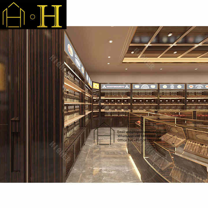 Somke Shops Interior Design Walk-in Cigar Room Furniture Custom Cigar ...
