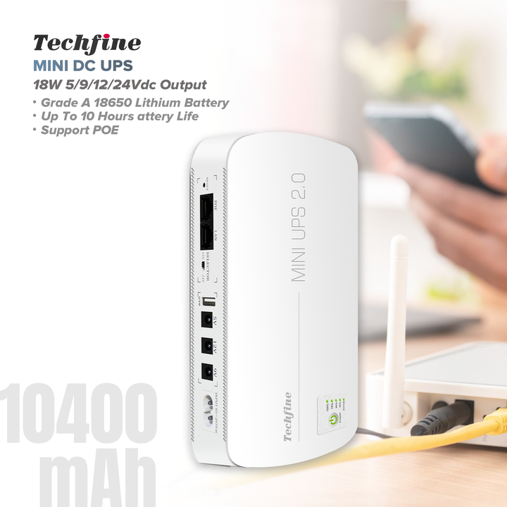 Techfine DC-18P26 Mini UPS - Reliable Power for Routers