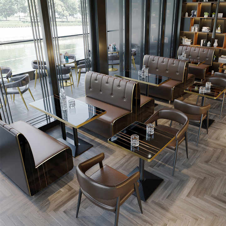 Modern Restaurant Cafe Furniture - Bilido Leather Booth Seating Chairs