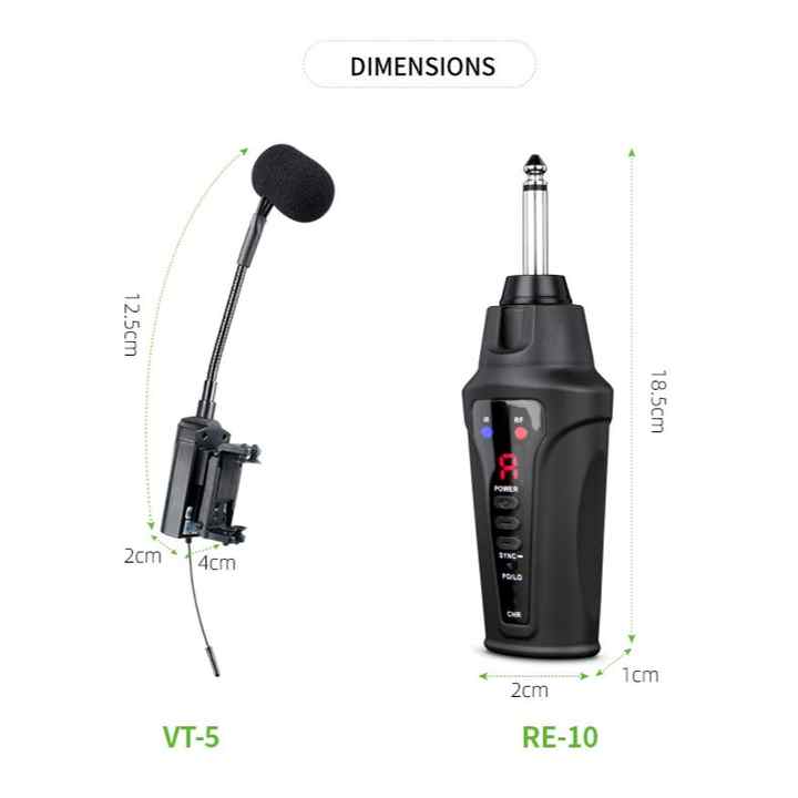 Professional UHF Wireless Instrument Microphone Stage Performance ...