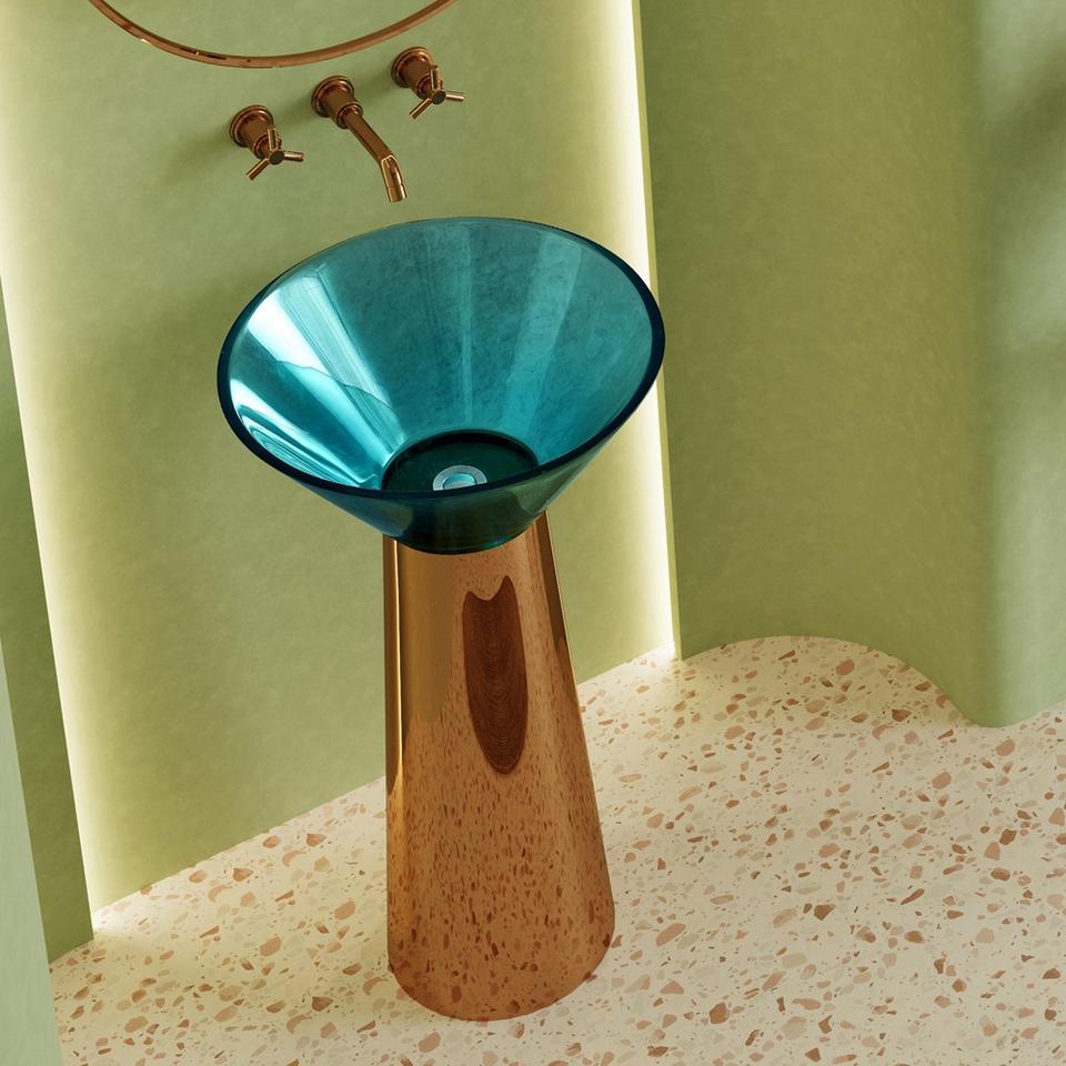 HONGDEC Artificial Resin Stone Wash Basins Hourglass-shaped Crystal ...