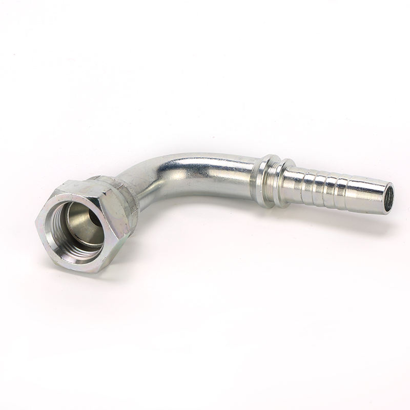 JIS 60° Cone Seal GAS Female 90 Degree Double Hexagon Elbow Swivel ...