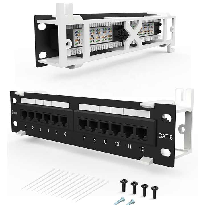 Enmane Wall Mount Vertical or Horizontal Installation 12 Port RJ 45 IDC ...