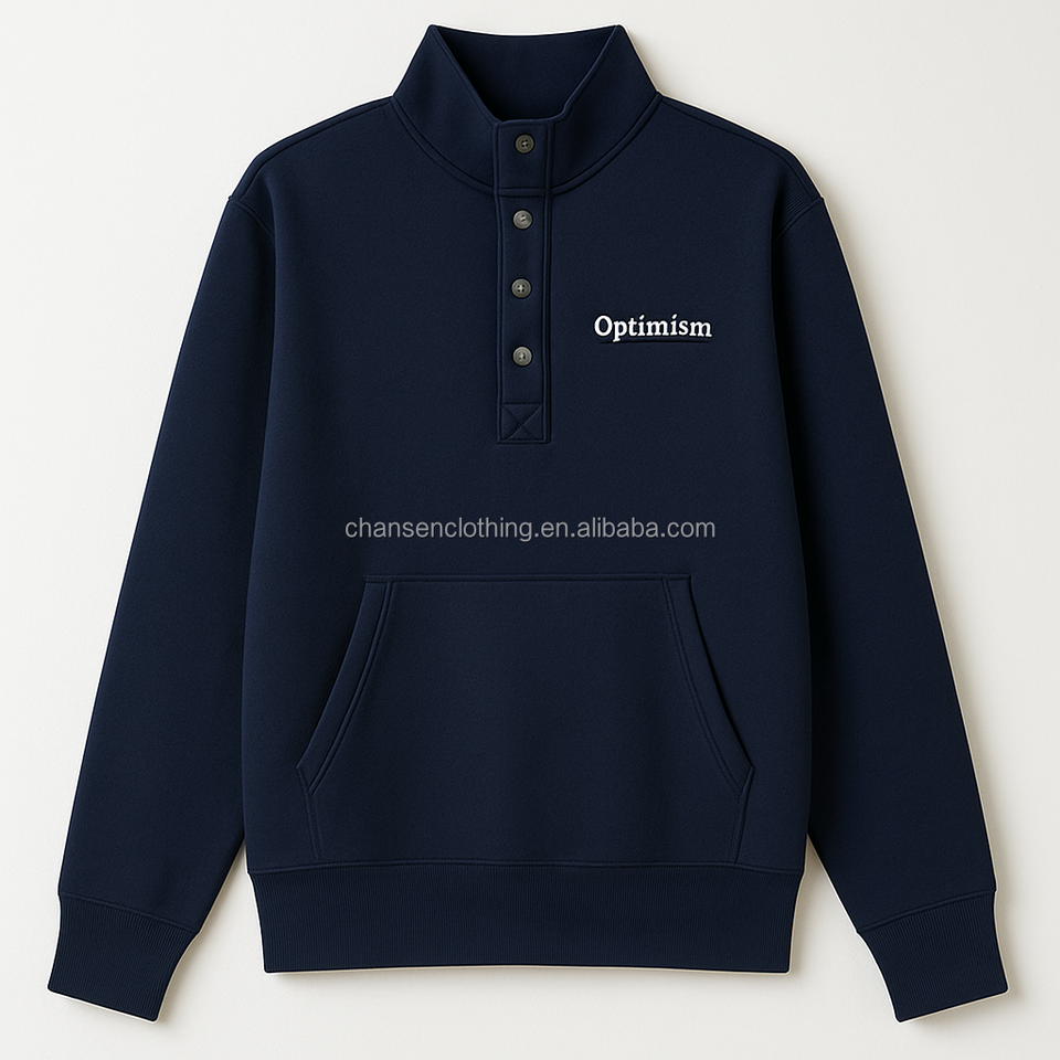 Soft Warm Printed Fleece Embroidered Letter Pattern Button-Up Stand ...