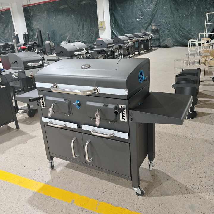 Large Royal Backyard Adjustable Height Bbq Grill Smoker Barbecue ...