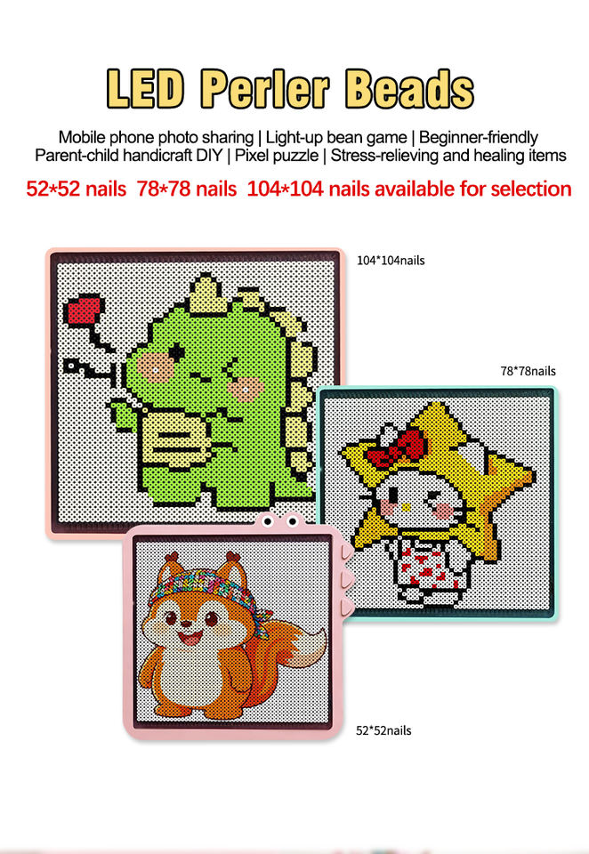 LED Light up Perler Bead Board Photo Upload Layout Guide Compact ...