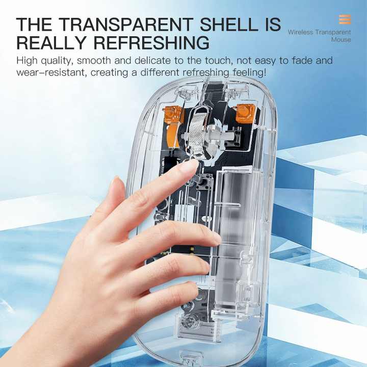 Rechargeable Transparent Color Cool Mouse DPI 800 1200 1600 Blue Tooth ...