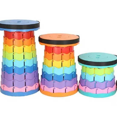 Portable Outdoor Folding Telescopic Stool Rainbow Design Durable ...