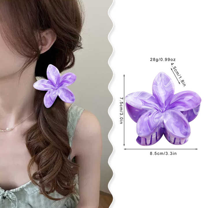 Wholesale Hot Selling Plastic Flower Hair Claw Clips 8cm Marble Color ...