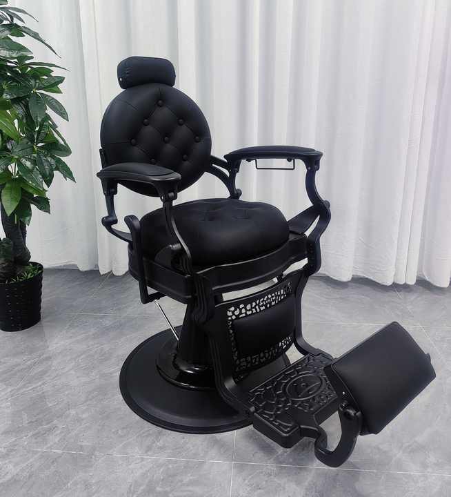 Shop Our Retro Men All Black Barber Chair - Classic Salon Furniture