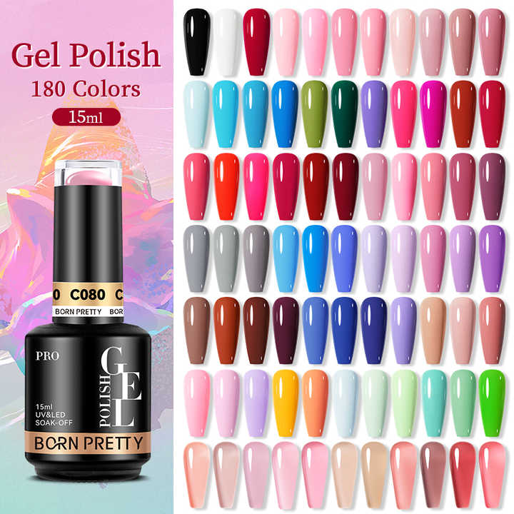 BORN PRETTY PRO 15ml 180 Colors Odorless Soak Off Gel Color Long Lasting Gel Polish Private ...