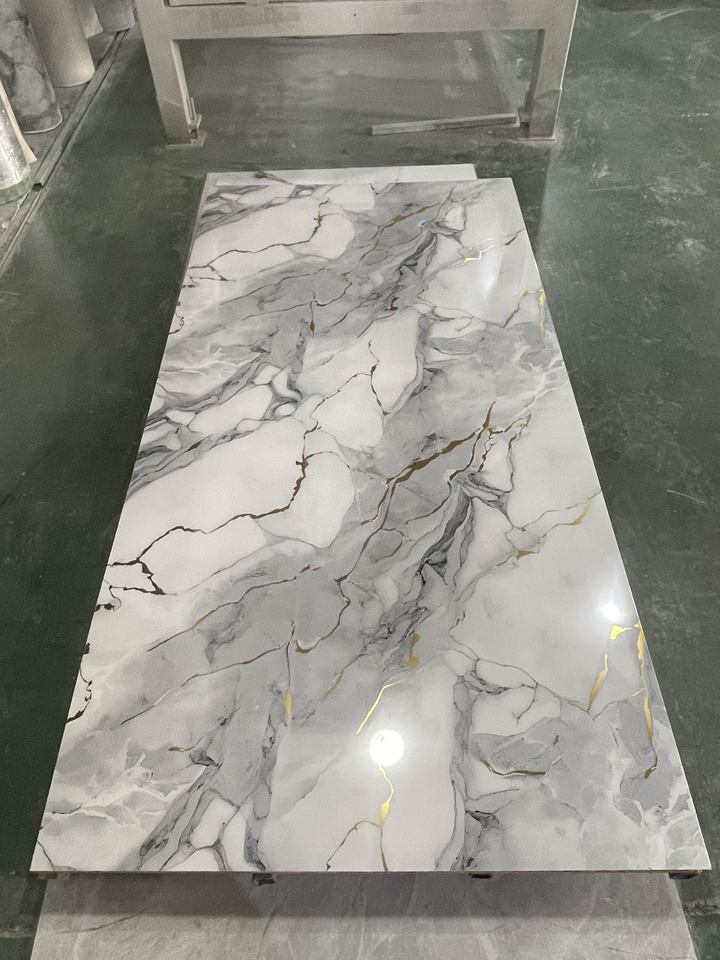 Gilded Decorative Wall Panel PVC Marble Pattern Board UV Board 1220* ...