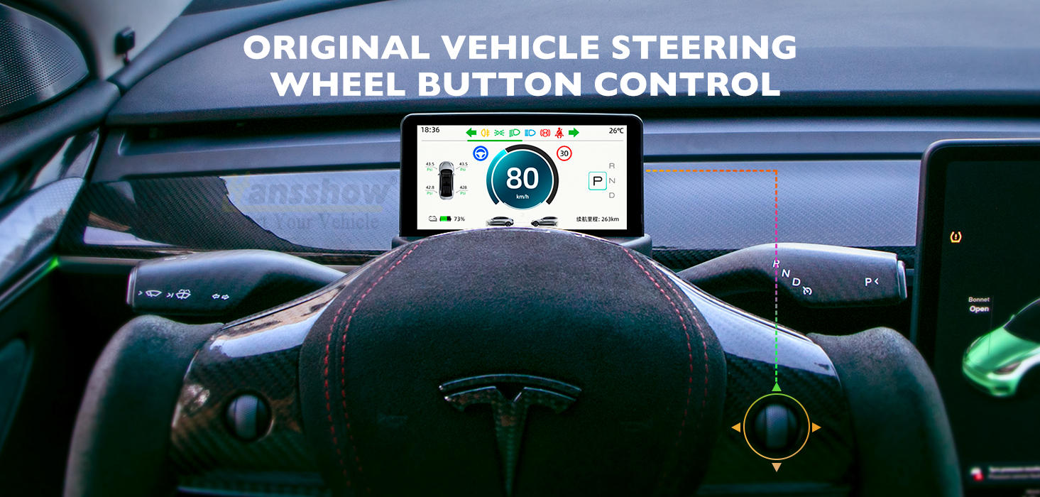 Hansshow Model 3/Y New 5.16" Mini Screen Dashboard Display for Tesla ...