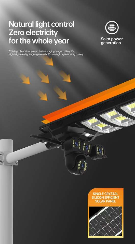 4g Sim IP66 Outdoor Solar Street Light Wifi Camera Human Tracking ...