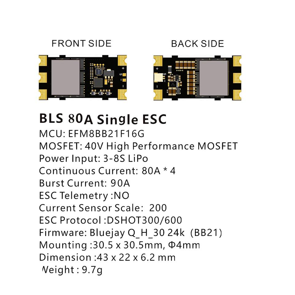 ESC 80A Single-Channel 8-Bit Electronic Speed Controller 8S Remote ...
