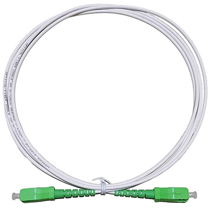 Fiber SC/APC to SC/APC Monomodo Sm Simplex white 9/125 Fiber Optic Patch Cable Singlemode G652D ...
