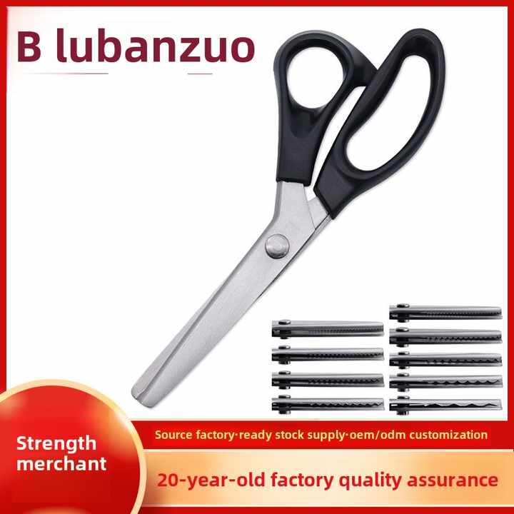 Creative Pattern Scissors Stainless Steel Arc Edge Serrated Fabric ...