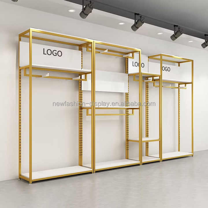 Shop Customized Logo Gold Stainless Steel Display Racks