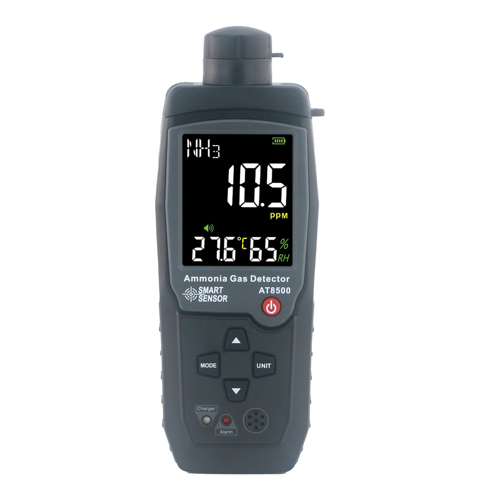 Portable Ammonia Gas Detector - 0-100 PPM Rechargeable Monitor