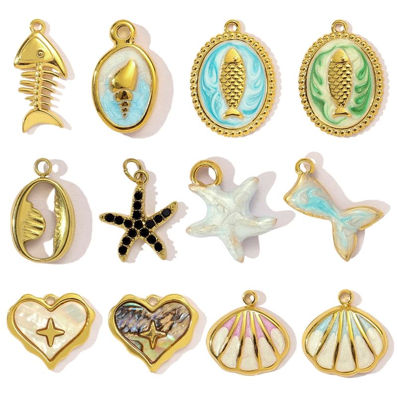 SH98 Bikini Charms 18K Gold Stainless Steel Charm Summer Sea Ocean ...