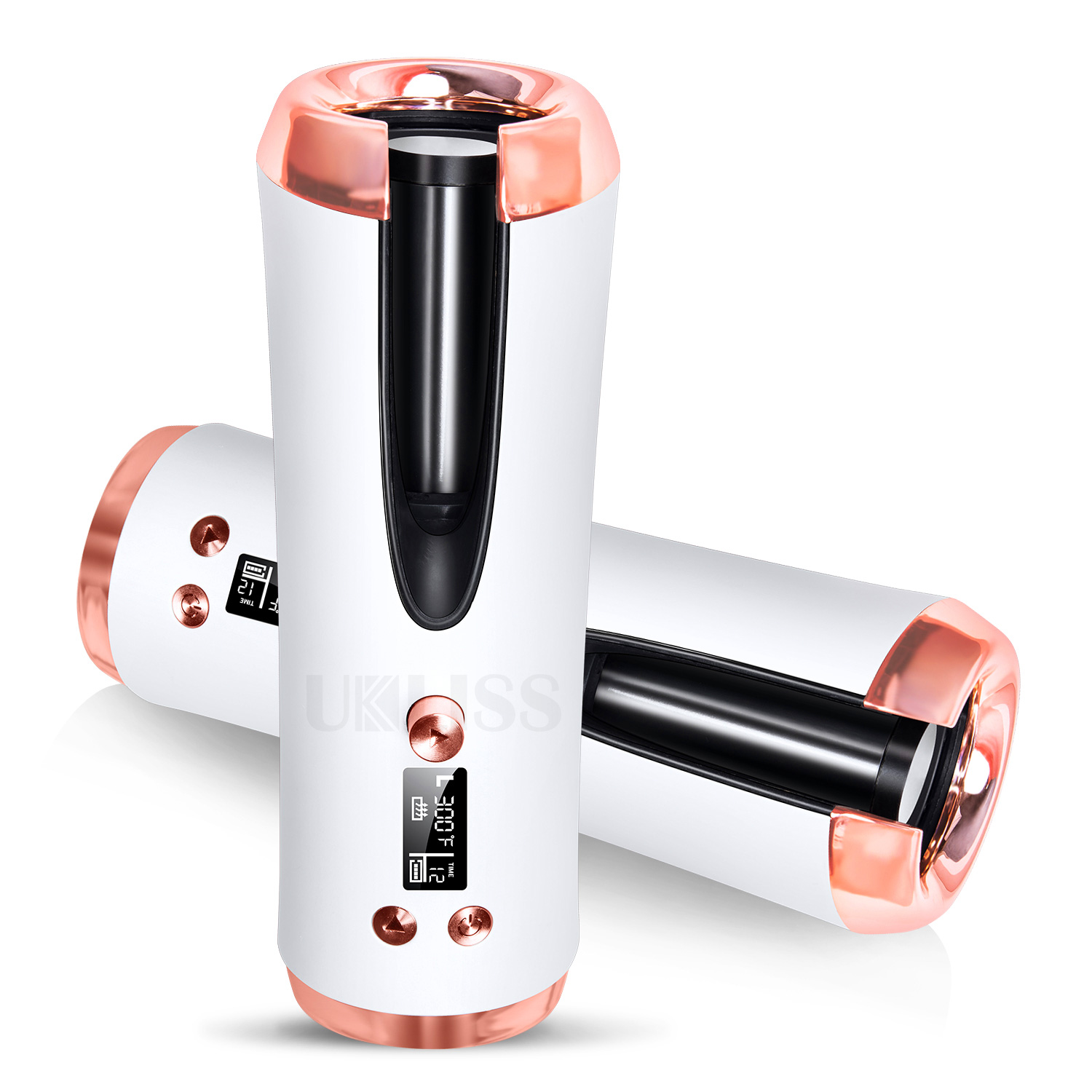 USB Rechargeable Wireless Automatic Hair Curler Rotating Curling Irons ...