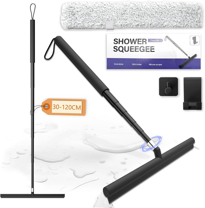 Silicone Shower Squeegee with Extension Pole - Multifunctional Window ...