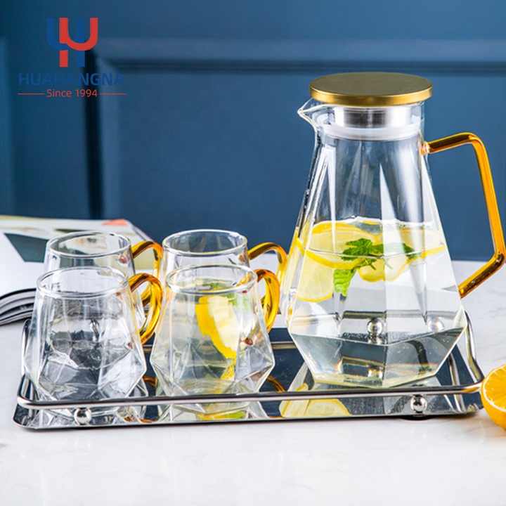 Luxury Household Gold Heat Resistant Ice Beverage Glass