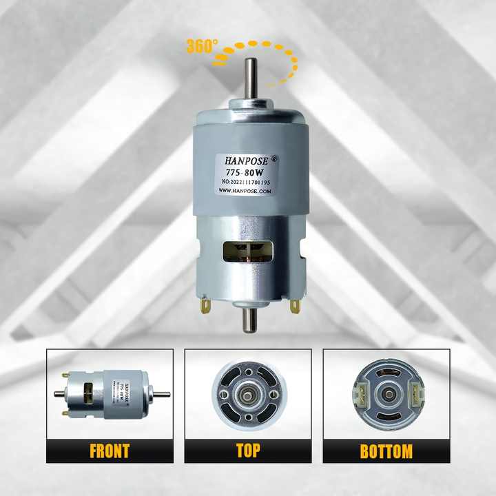 Circular 12V 6000RPM 24V 12000RPM 0.43NM 775-288W 775 DC Motor 288W 24V ...