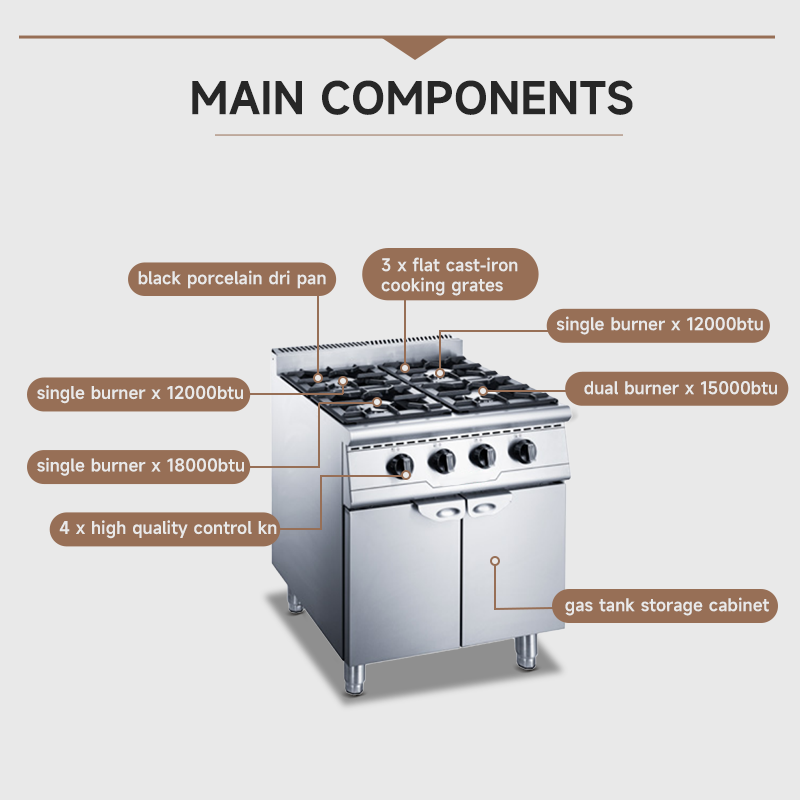 High Quality Oven Gas Freestanding Ran Stainless Steel