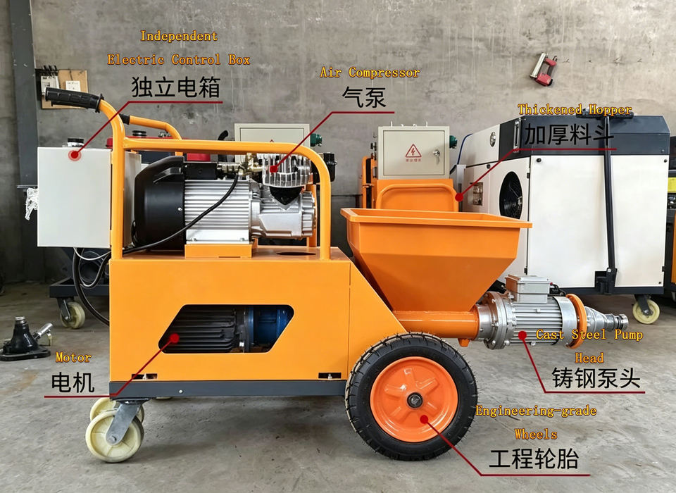 Electric Plaster Spraying Machine Cement Mortar Machinery Wall ...