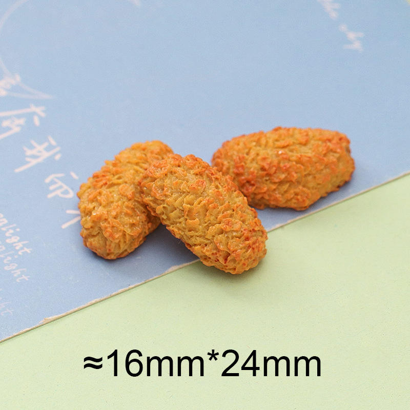Simulation 3D Miniature Fried Chicken DIY Play Ornaments Ornaments Rope ...