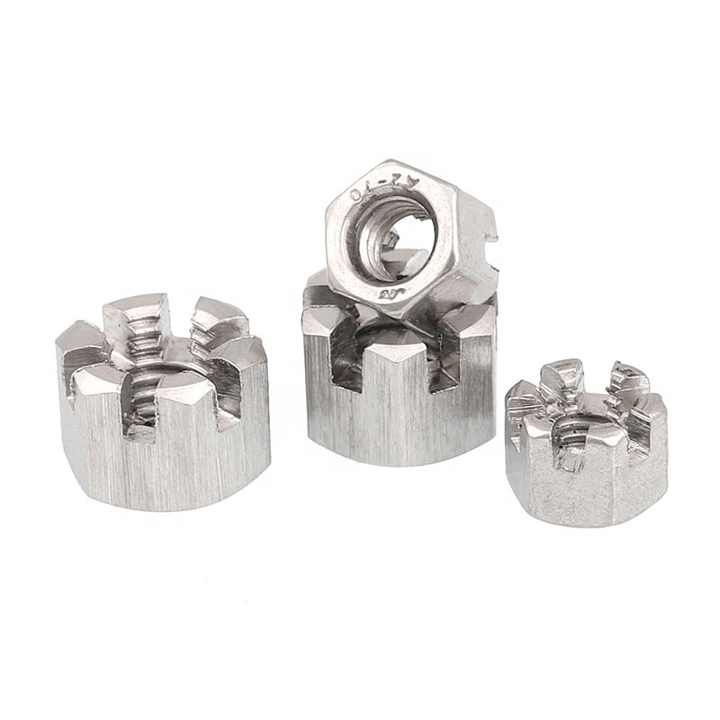 M6 - M36 Stainless Steel 304 316 DIN 935 Hex Slotted Castle Nuts