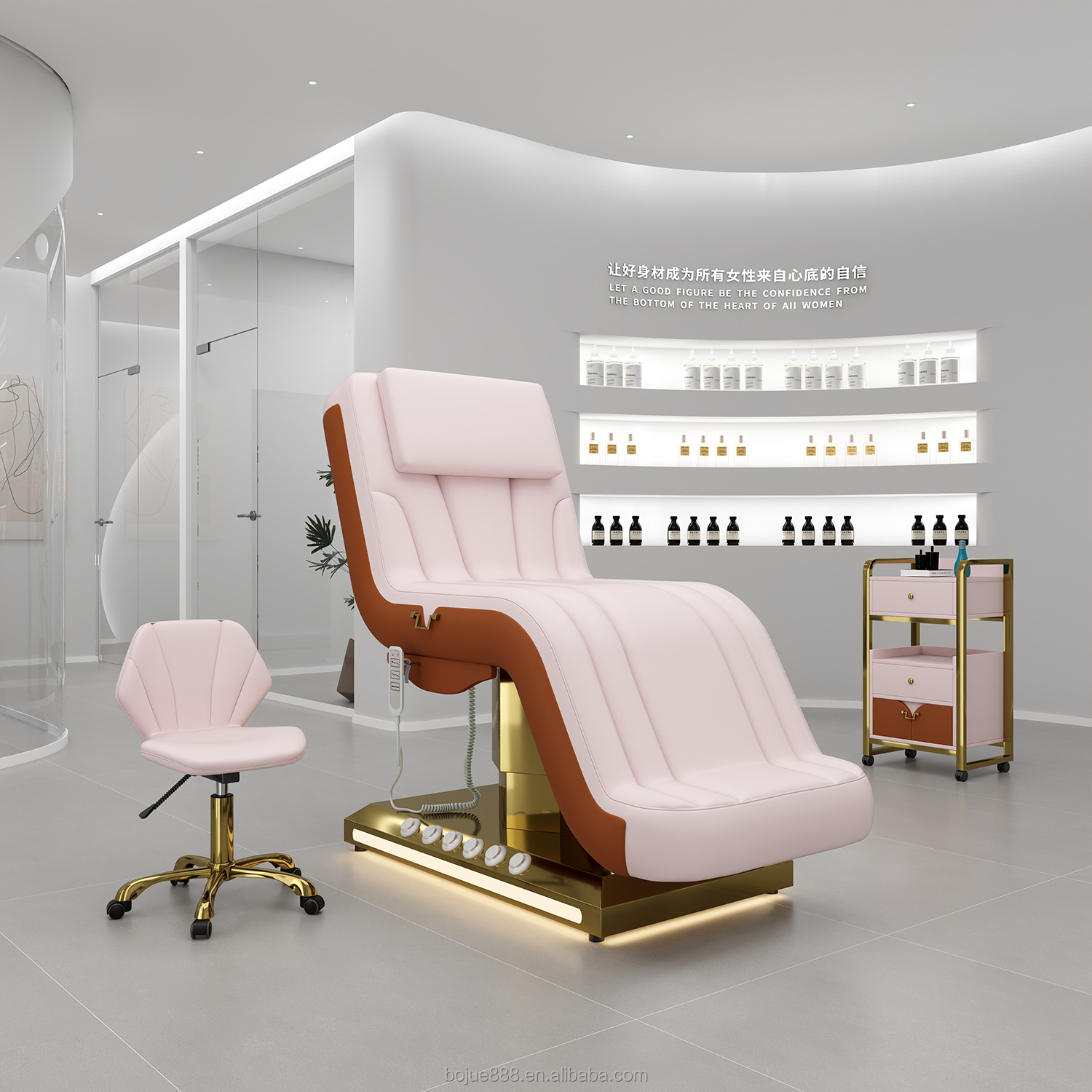 BOJUE Electric Facial Aesthetic Chair Beauty Salon Bed Medical Massage ...