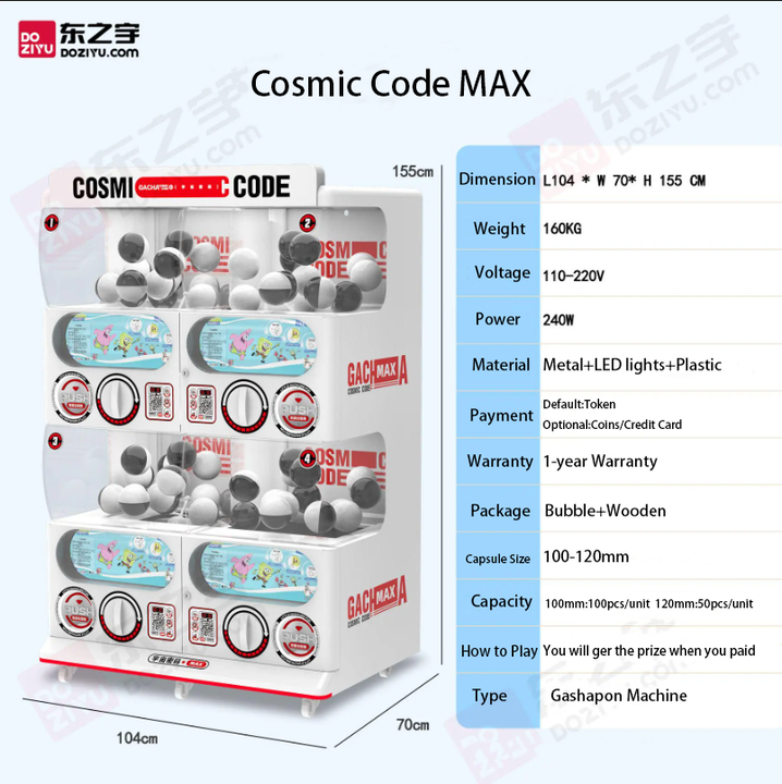 DOZIYU Market Gacha Vending Machine Capsule Toys Credit Card Gachapon ...