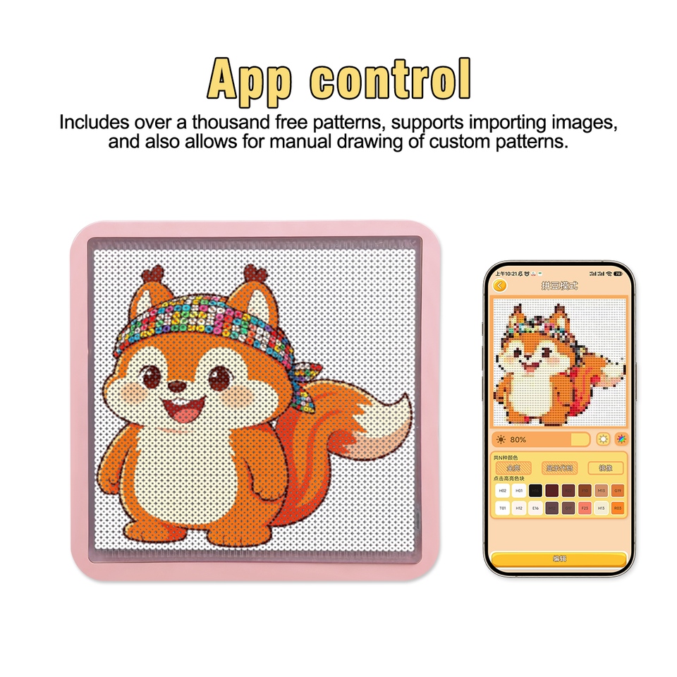 LED Light up Perler Bead Board Photo Upload Layout Guide Compact ...