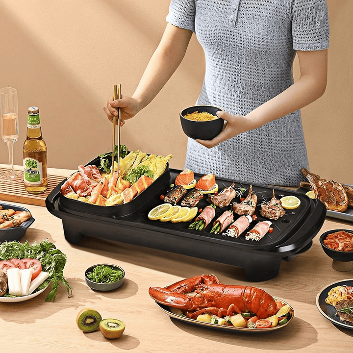 Multi-Function Household Electric Grills Set Non-Stick Indoor/Outdoor ...