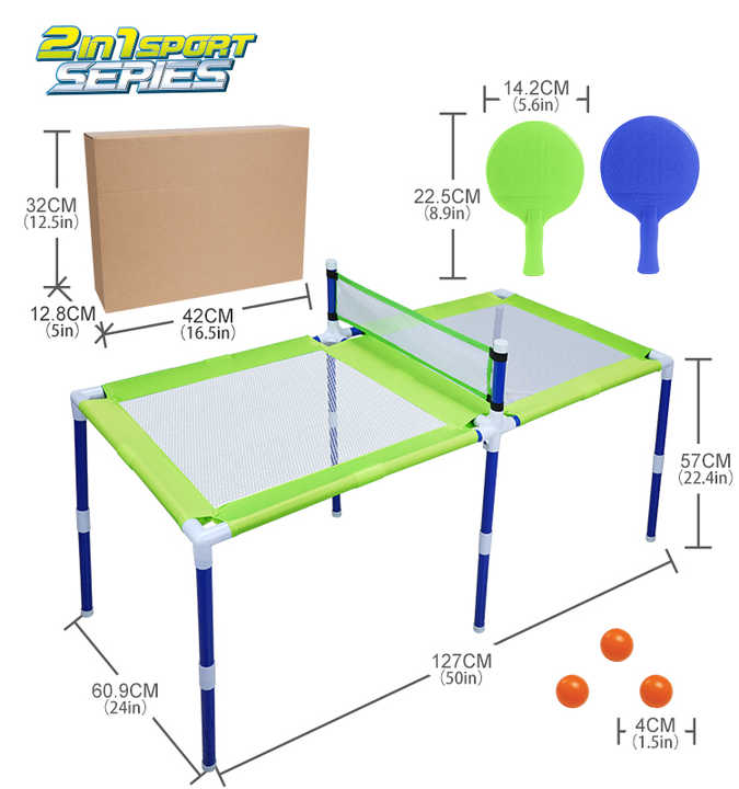 Portable Trampoline Ping Pong Table for Kids and Adults Foldable Ping ...
