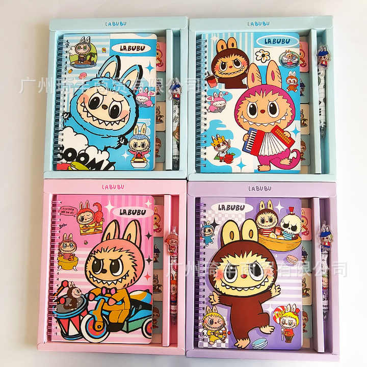 Yubon Labubu B5 Notebook Gel Pen Set Student Notepad Diary Planner ...
