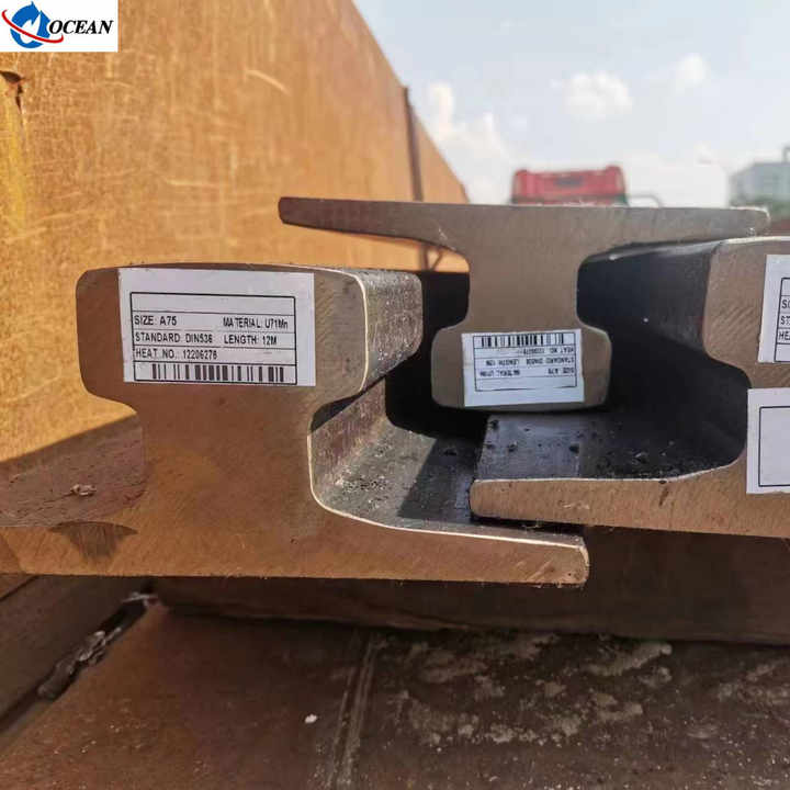 DIN 536 Material U71mn Grade 90KG Crane Rail A75 for Rail Construction