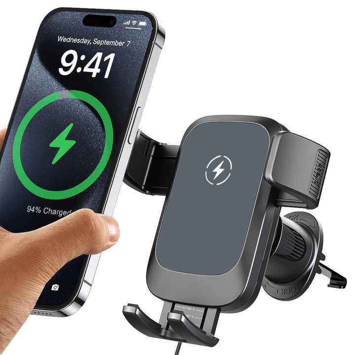 15W Wireless Charger for Car Air Vent - Hands Free Mount