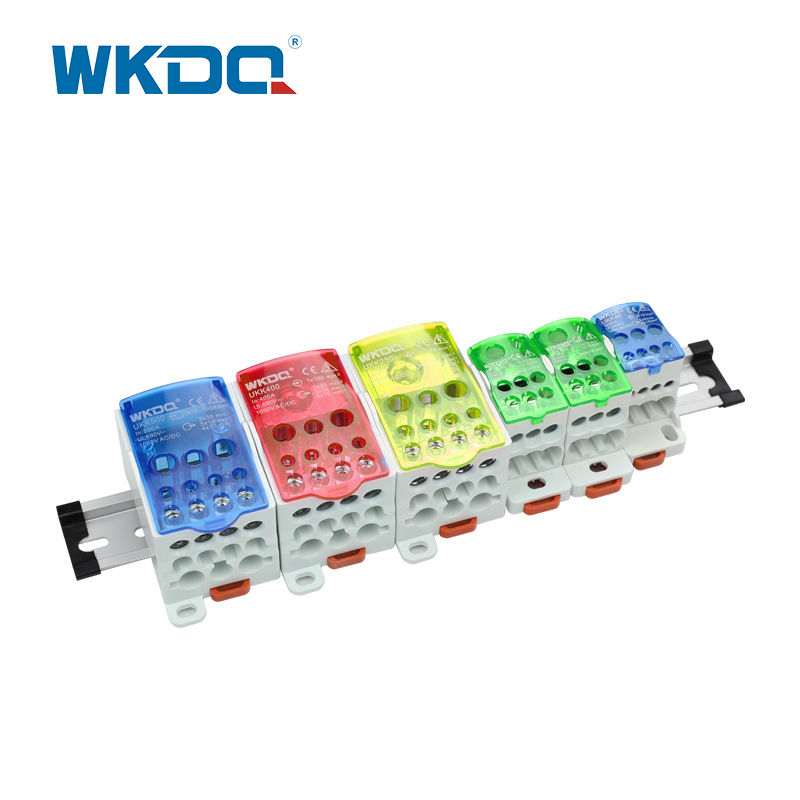 UKK 80A Din Rail Terminal Block - Blue/Gray Screw Power Distribution ...
