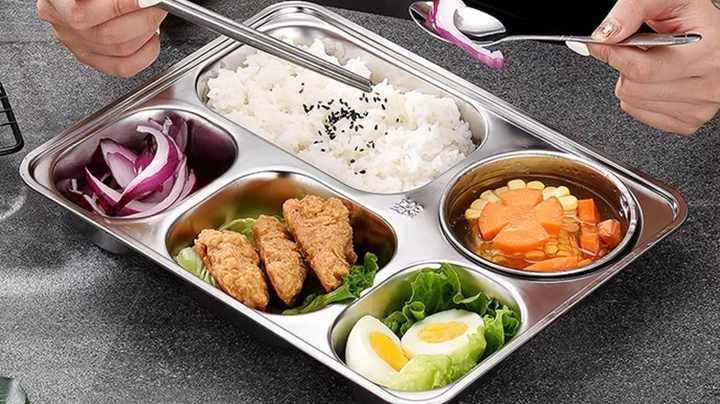 High Quality Dinnerware School Student Canteen Plates Compartmentalized ...