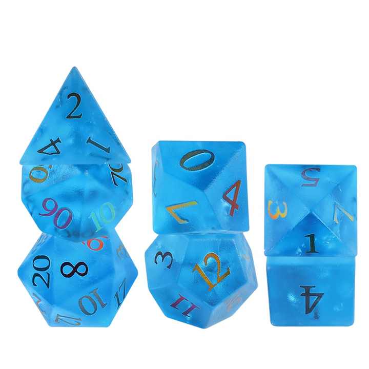 Dice Manufacturers Rpg Dnd Polyhedral Dice Set Bulk Frosted Blue Color ...
