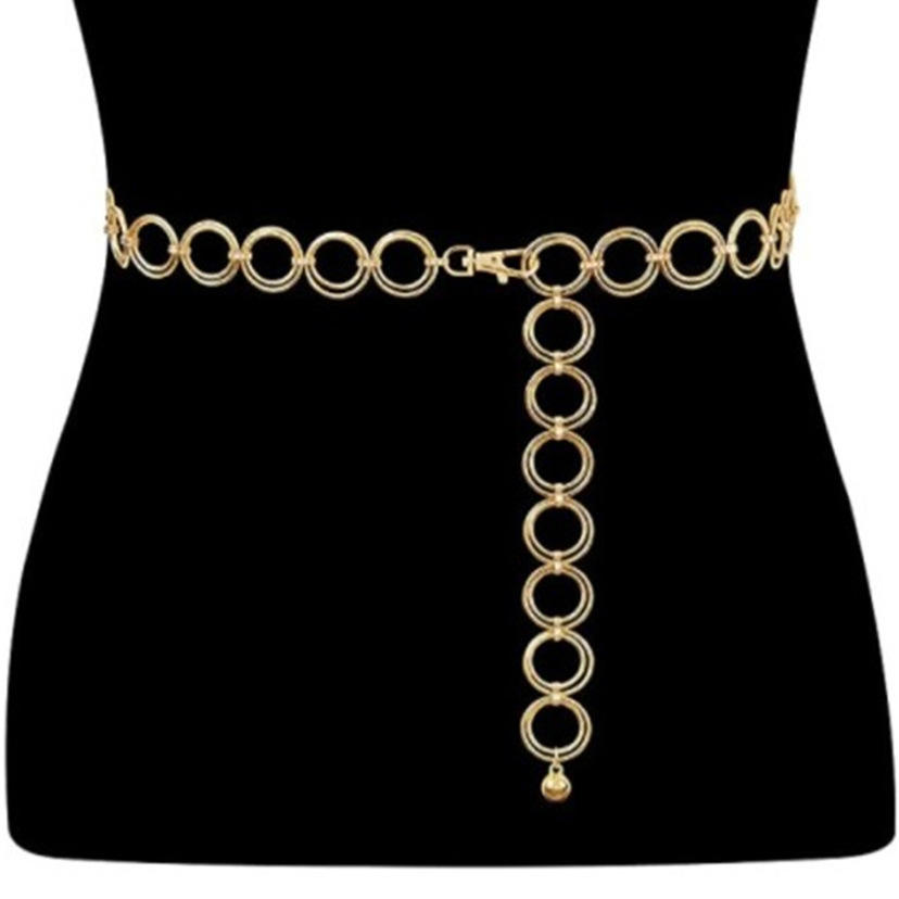 Trendy Fashion Adjustable Metal O-Ring Waist Chain Belts Stylish Body ...