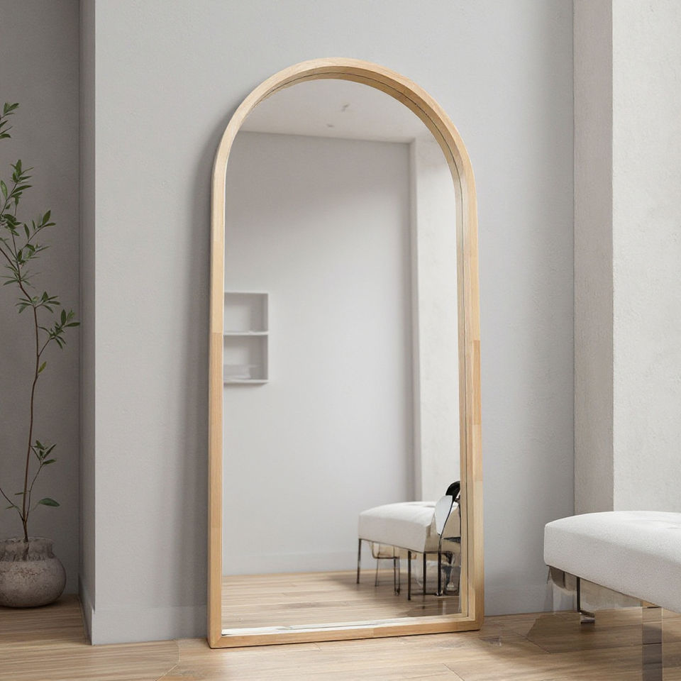 Wholesale Modern Arched Wooden Framed Mirror for Living Room Decorative ...