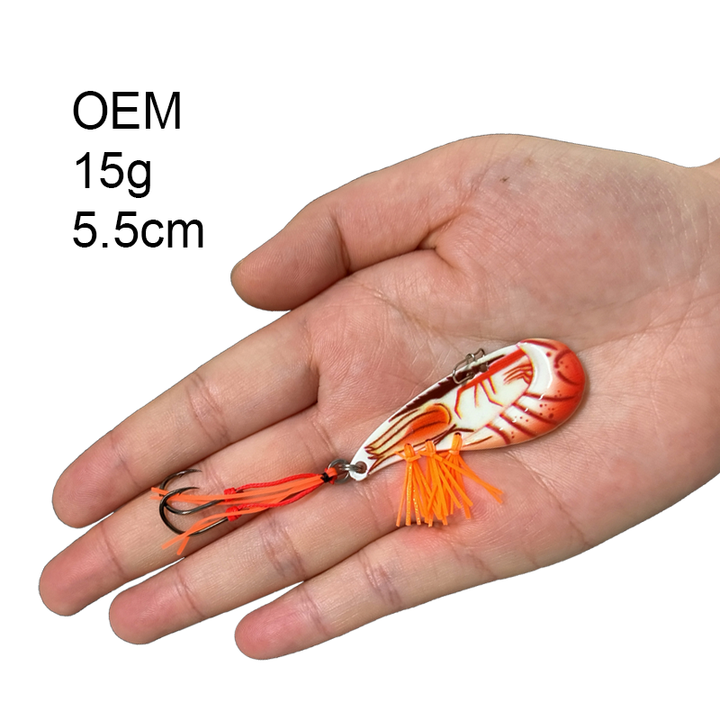 OEM 3D Crazy Shrimp Vibration 15g Metal VIB Sinking Blade Spoon Fishing ...